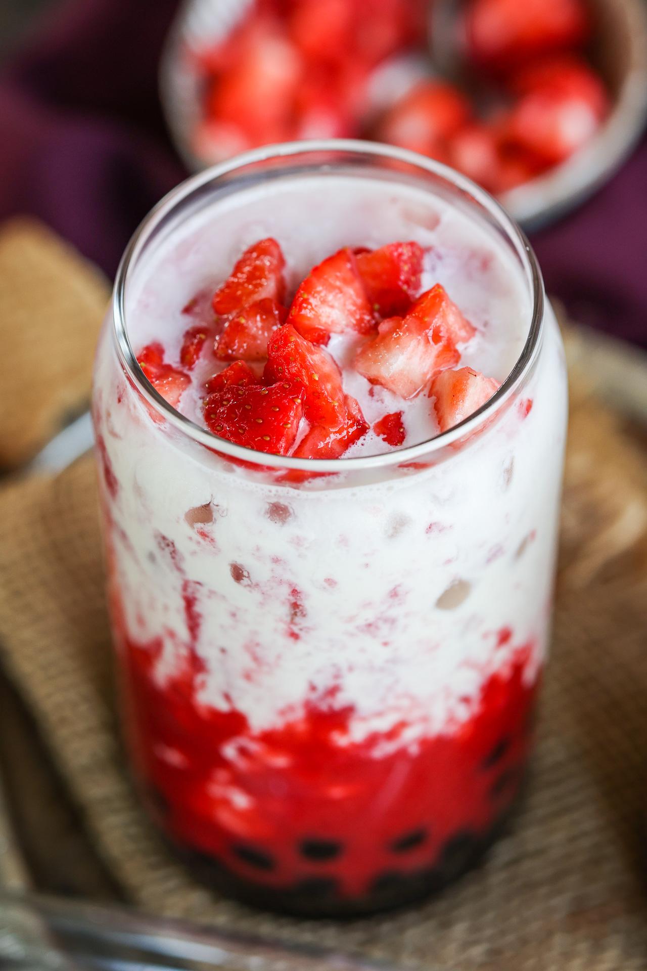 Strawberry Milk Bubble Tea Pick Up Limes