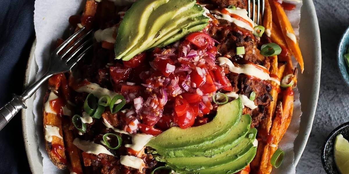 Loaded Chili Sweet Potato Fries | Pick Up Limes