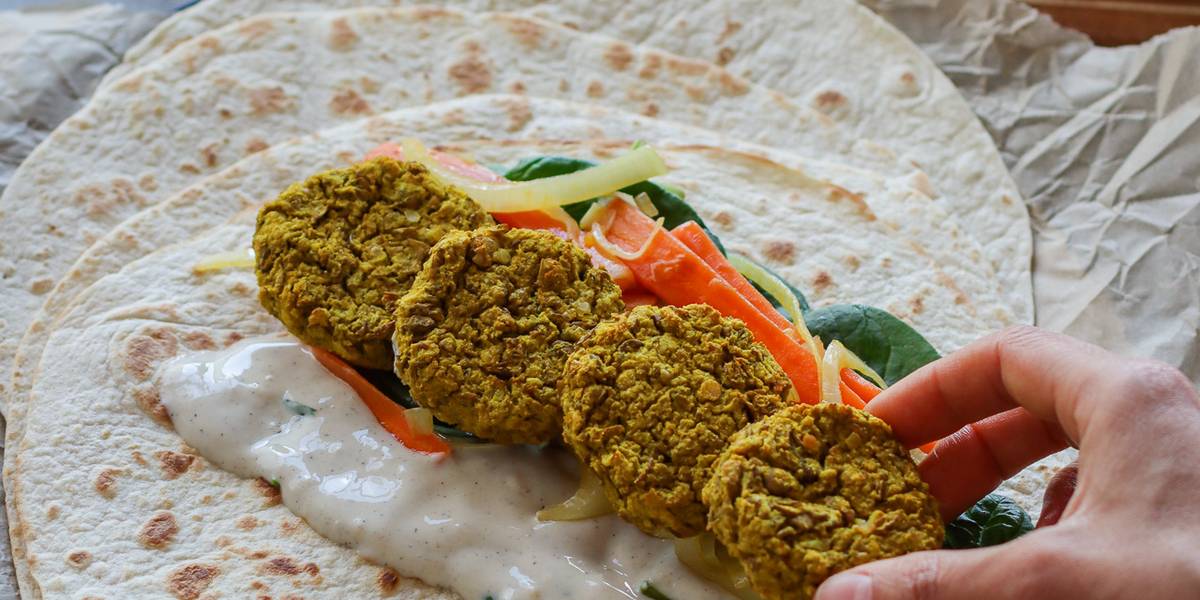 Baked Lentil & Potato Patty Wraps | Pick Up Limes