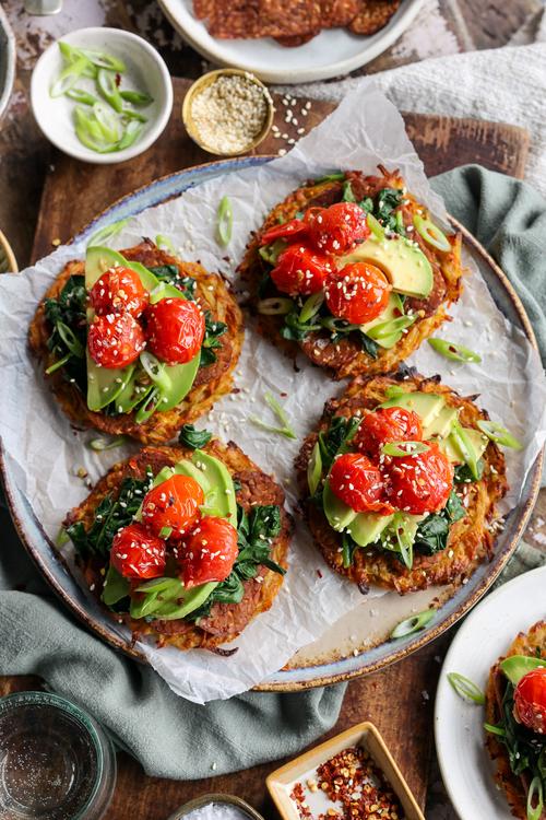 Potato Hash Cakes with Baked Marinated Tempeh | Pick Up Limes